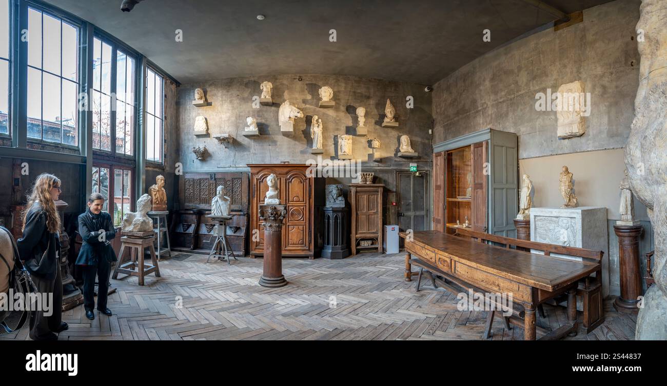 Paris, France - 12 14 2024: Bourdelle Museum. Panoramic View inside the Sculptor's Workshop with ...
