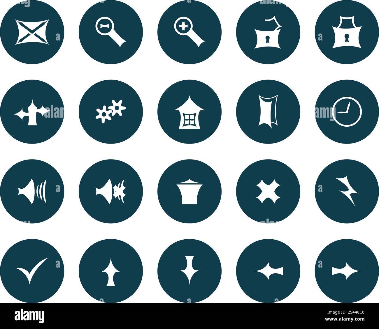 Collection of different gothic icons for using in web design Stock ...