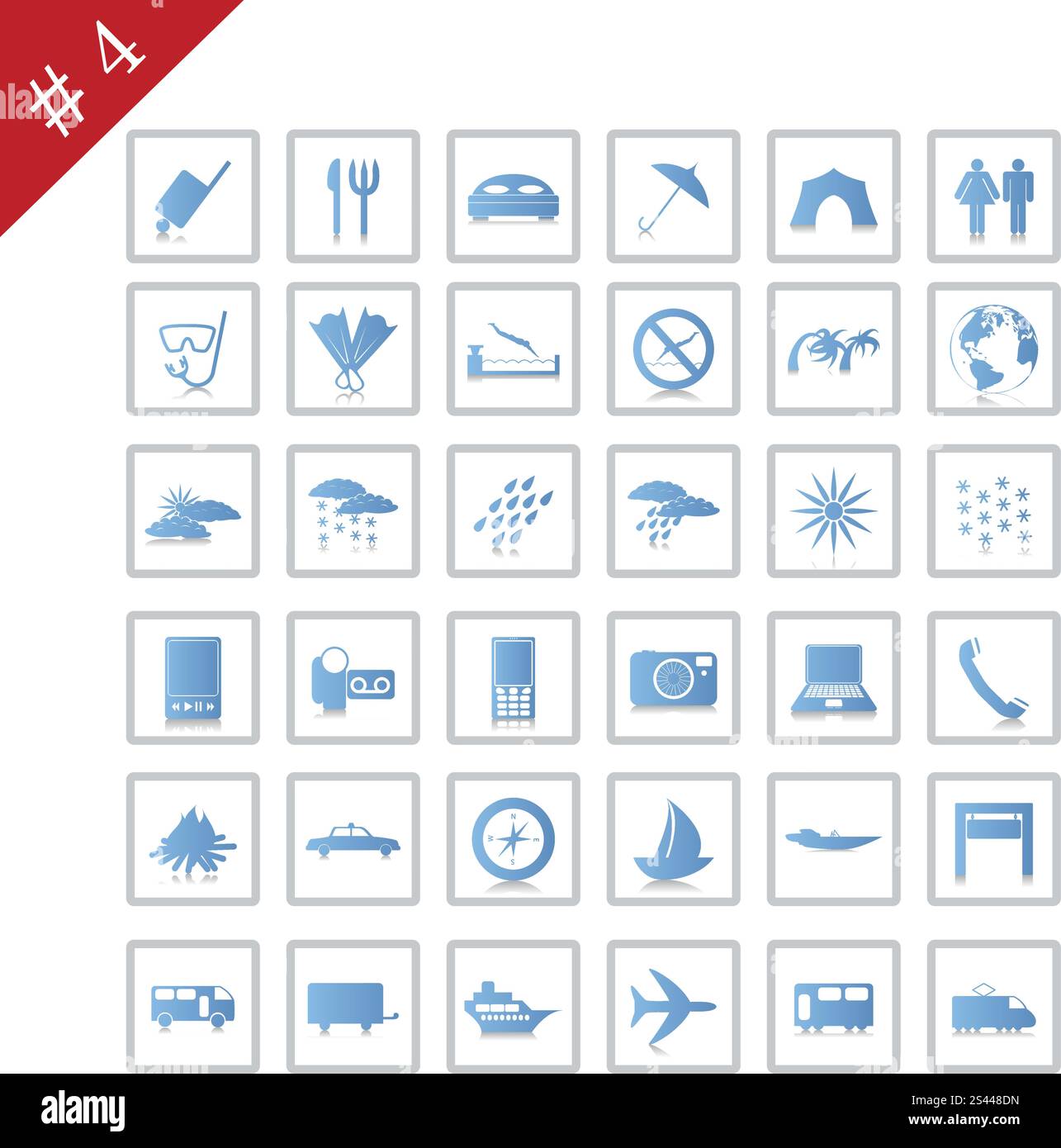 Collection of different icons for using in web design. Set #4 Stock ...
