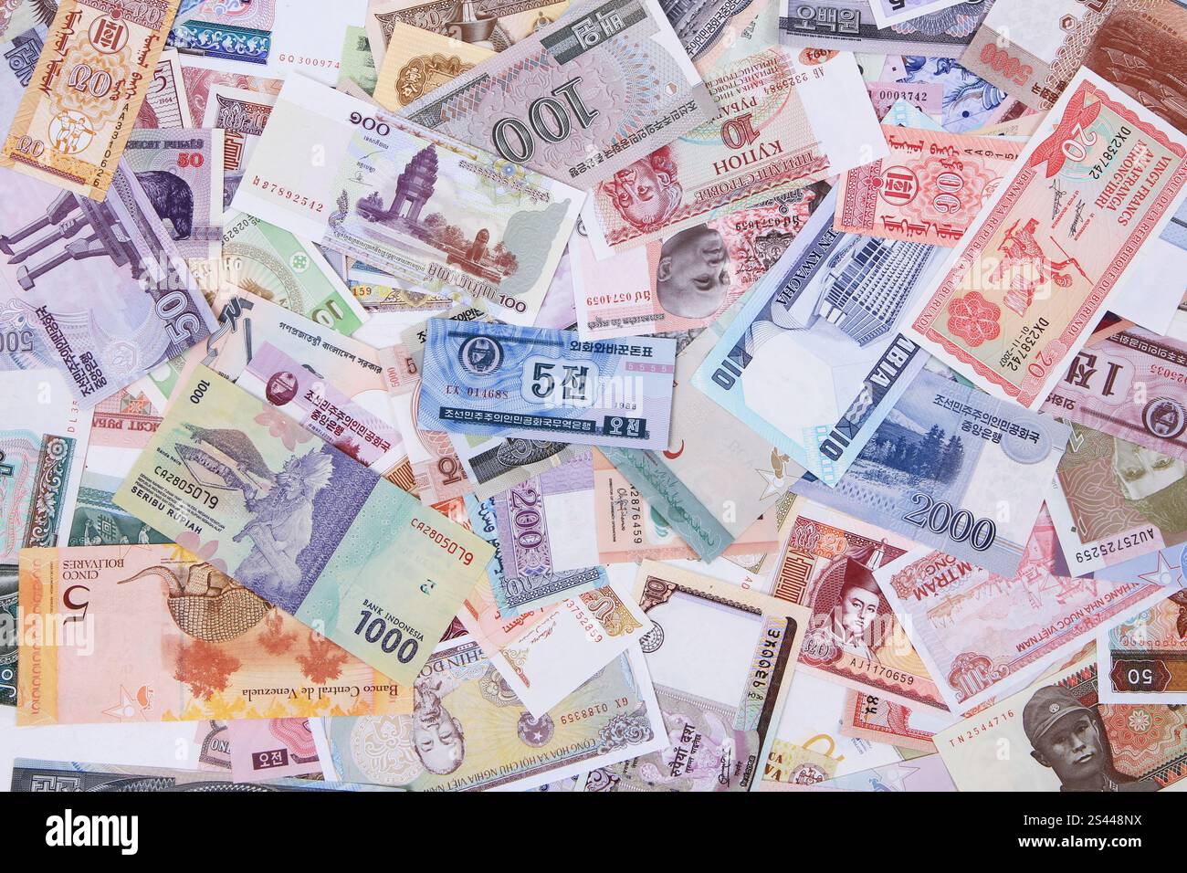 world banknote collection as very nice financial background Stock Photo ...