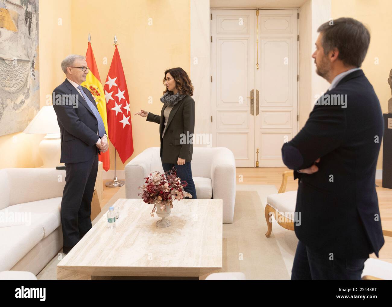 The President of the Community of Madrid, Isabel Díaz Ayuso, during a ...
