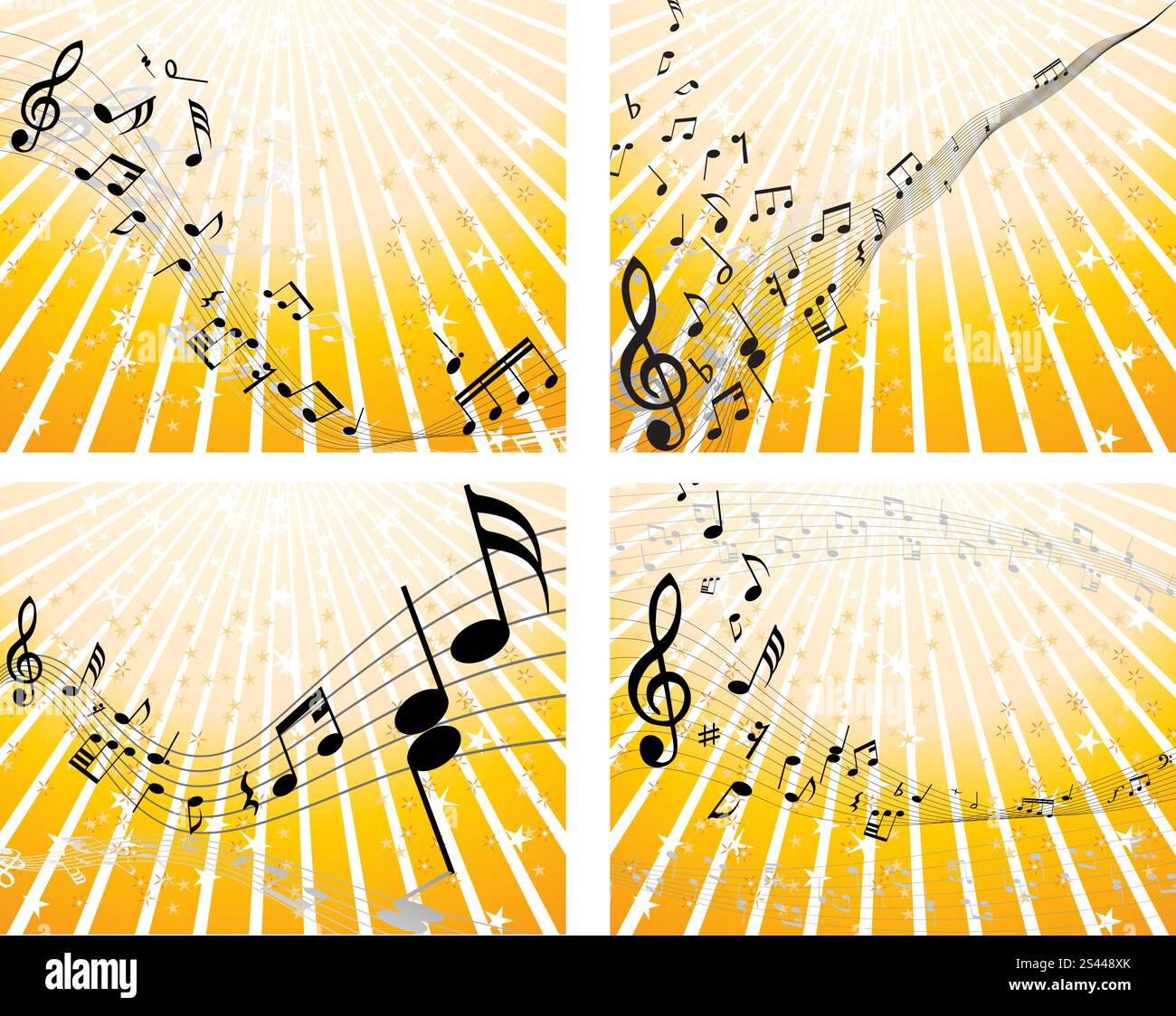 Set of four vector musical notes staff Stock Vector Image & Art - Alamy