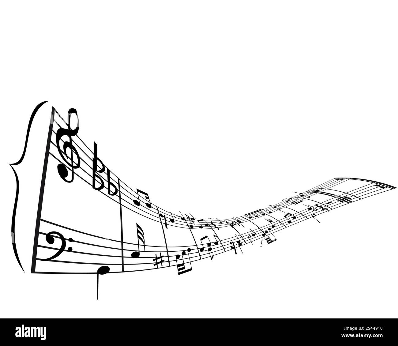 Music background with different notes on the white Stock Vector Image ...