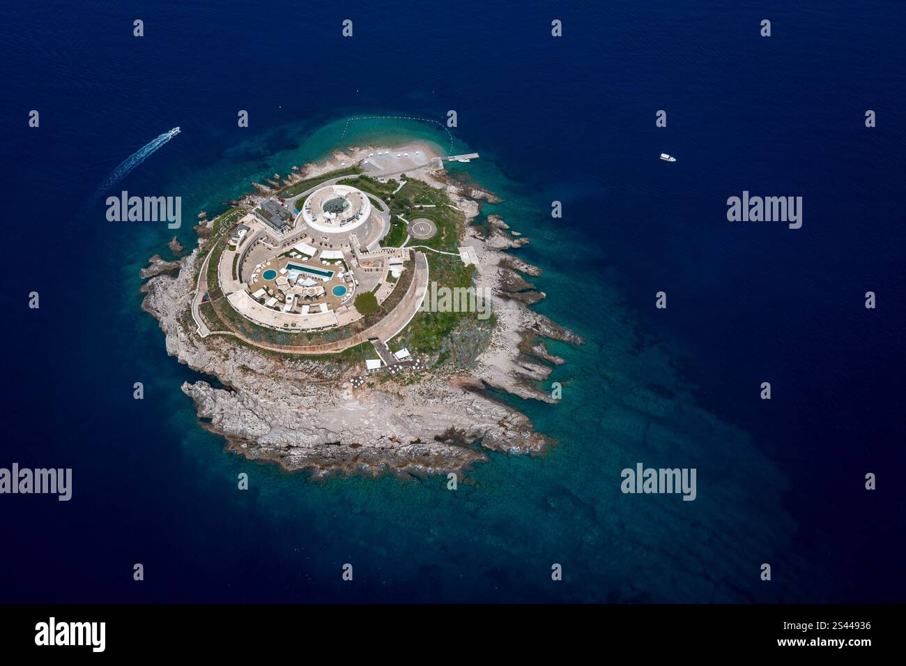 Aerial view on Mamula islet on Montenegro coast near Kotor bay Stock ...