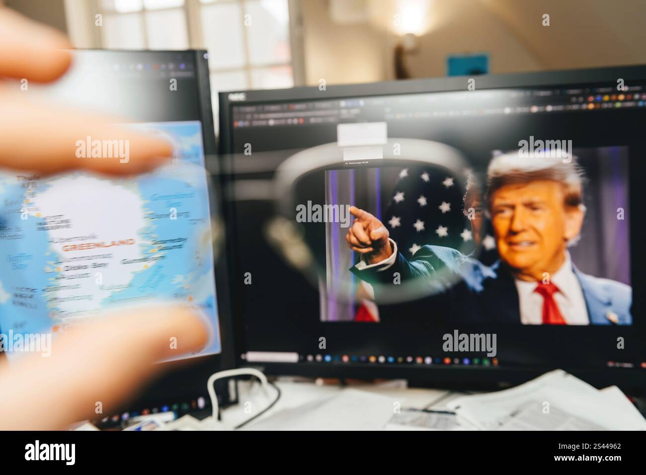 Paris, France - Jan 1, 2025: A close-up of glasses focusing on two ...