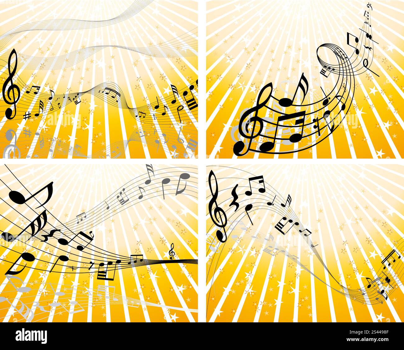 Set of four vector musical notes staff Stock Vector Image & Art - Alamy