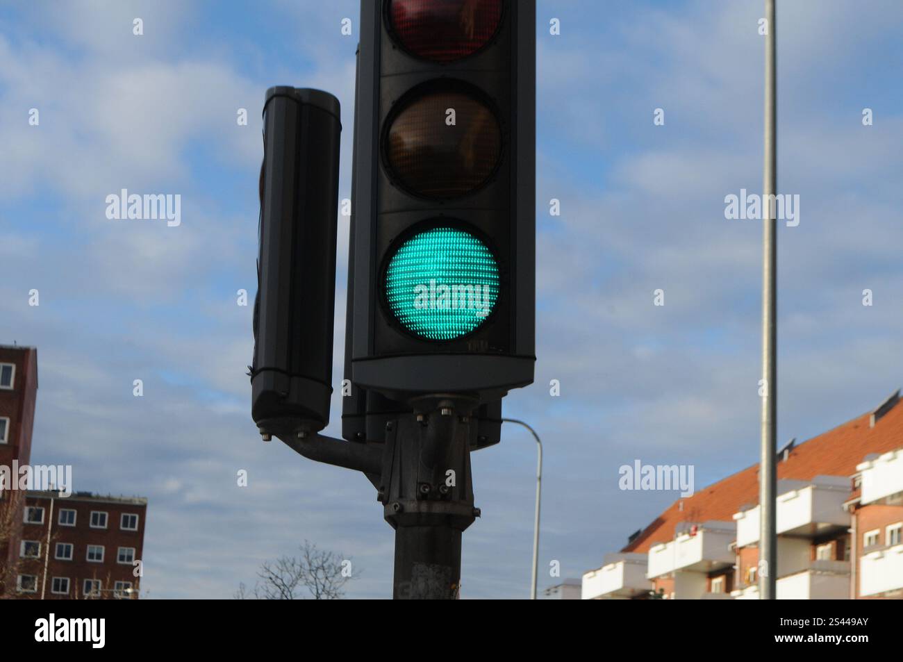 Copenhagen/ DenmarK/10 JANUARY 2025/ road traffic singal lights cross ...