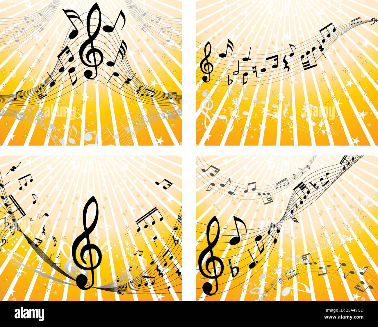 Set of four vector musical notes staff Stock Vector Image & Art - Alamy