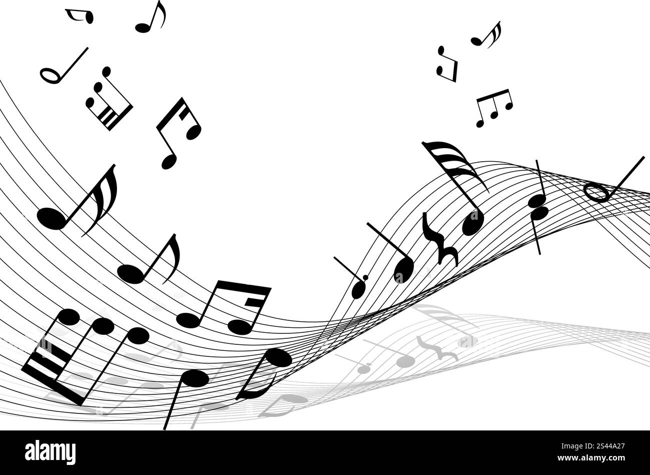 Musical note stuff vector backgrounds with notes and lines Stock Vector ...