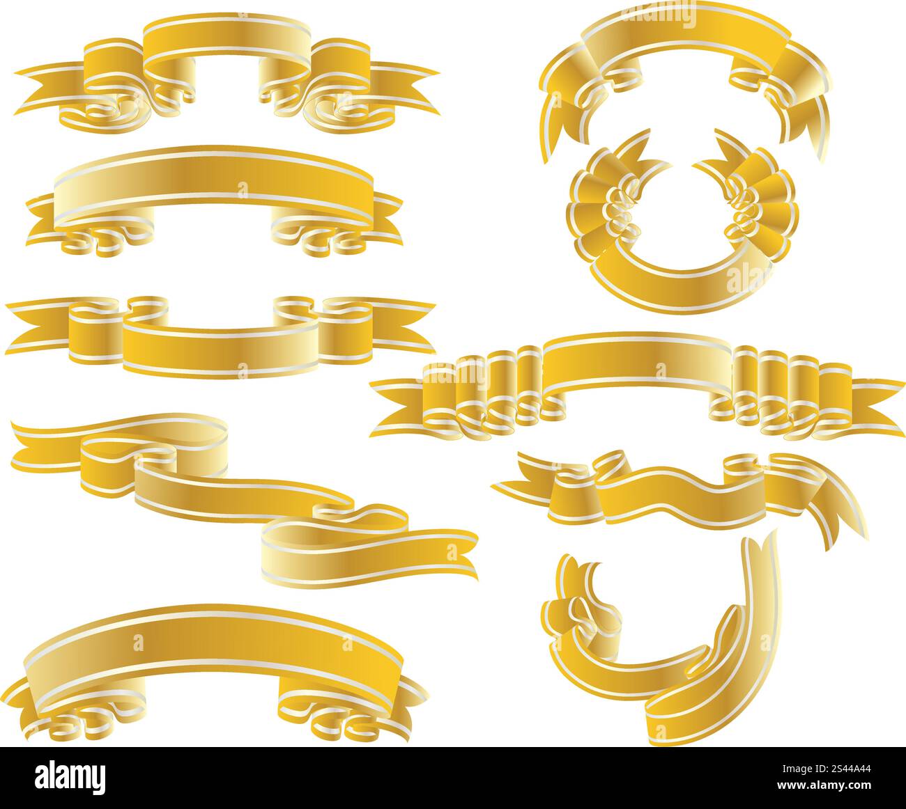 Golden vector ribbons set. Collection of vector temlates Stock Vector ...