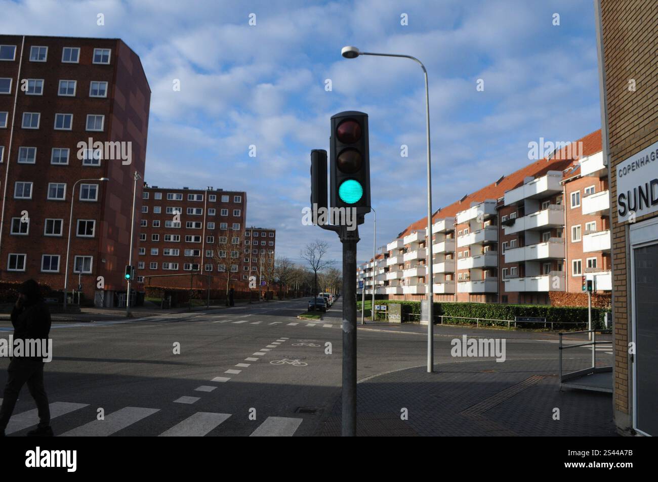 Copenhagen/ DenmarK/10 JANUARY 2025/ road traffic singal lights cross ...