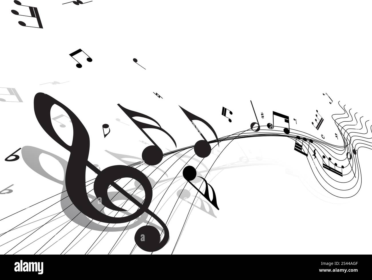 Vector musical notes staff background for design use Stock Vector Image ...