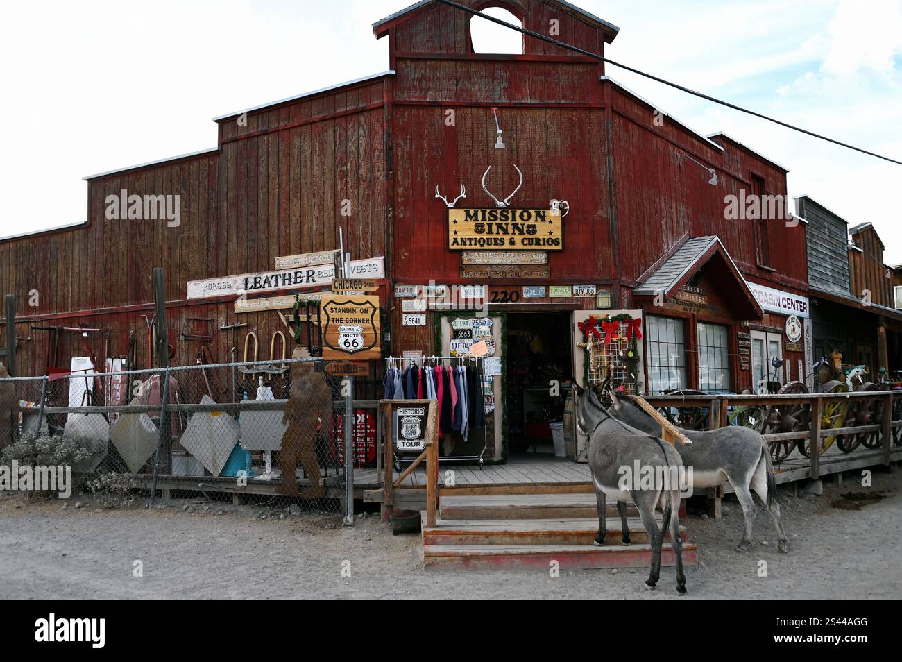 Former gold mining town Oatman with free-range donkeys on the Route 66 ...
