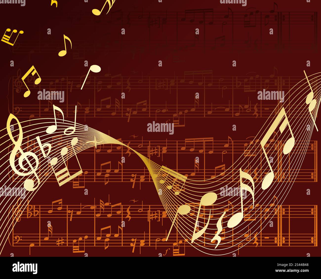Vector musical notes staff background for design use Stock Vector Image ...