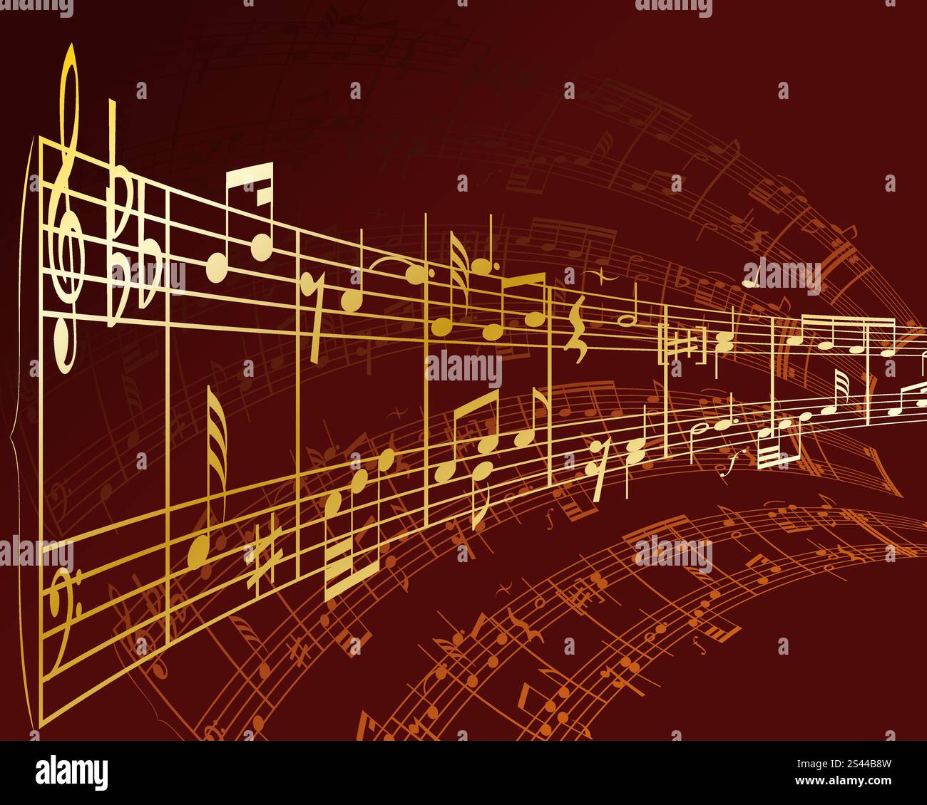 Vector musical notes staff background for design use Stock Vector Image ...