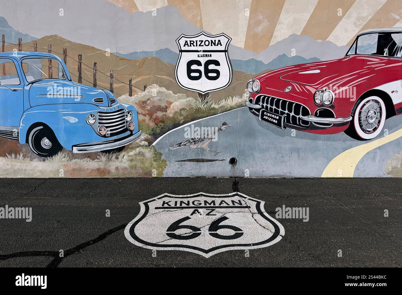 Route 66 Mural, Kingman, Arizona, USA Stock Photo - Alamy