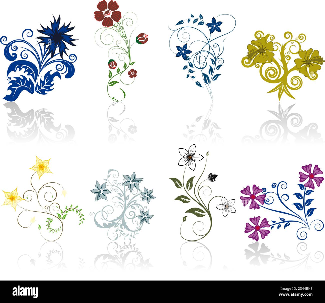 Set of different flower and leaves for self-supporting making floral ...