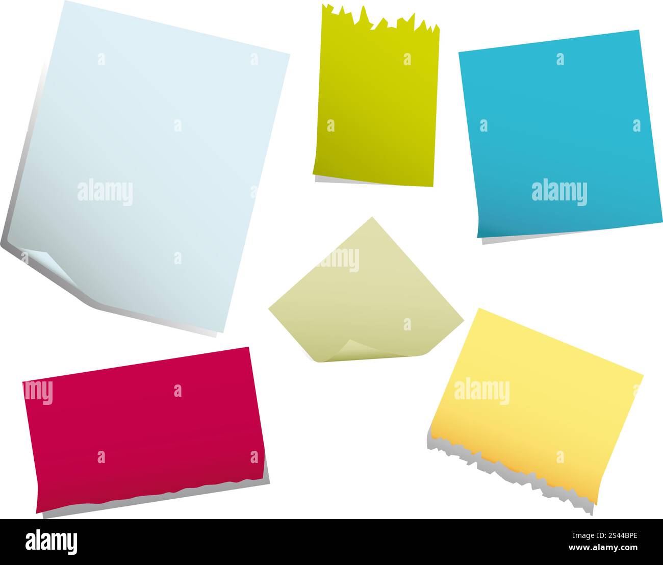 Set of vector note pages stickers for design use Stock Vector Image ...