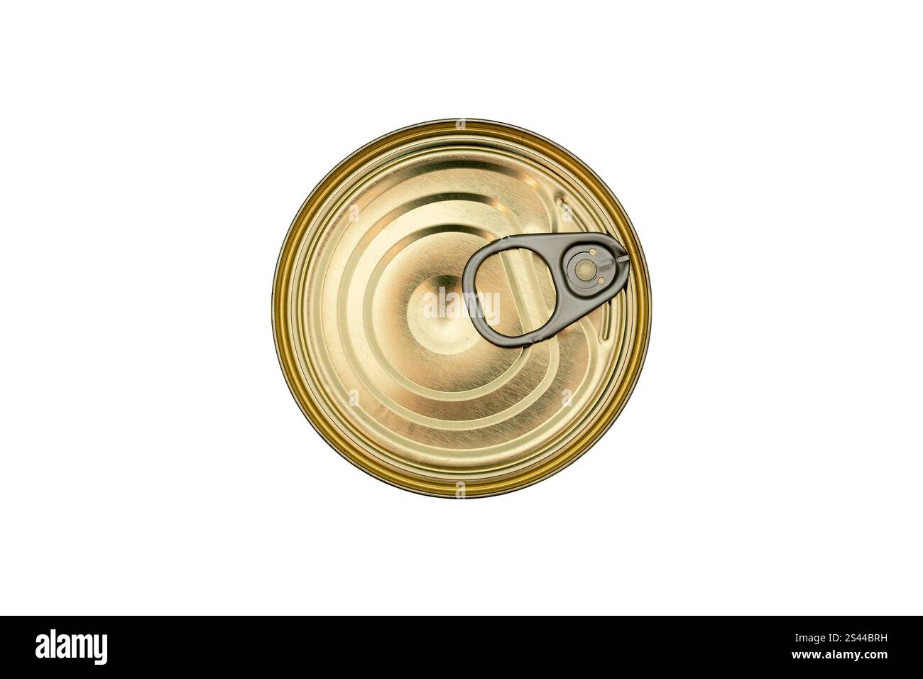Pull-Tab Aluminum Can Viewed from the Top on White Background Stock ...