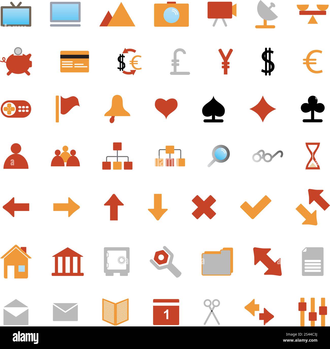 Collection of different icons for using in web design Stock Vector ...