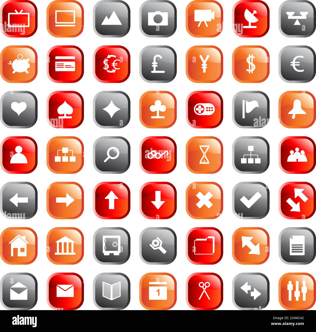 Collection of different icons for using in web design Stock Vector ...