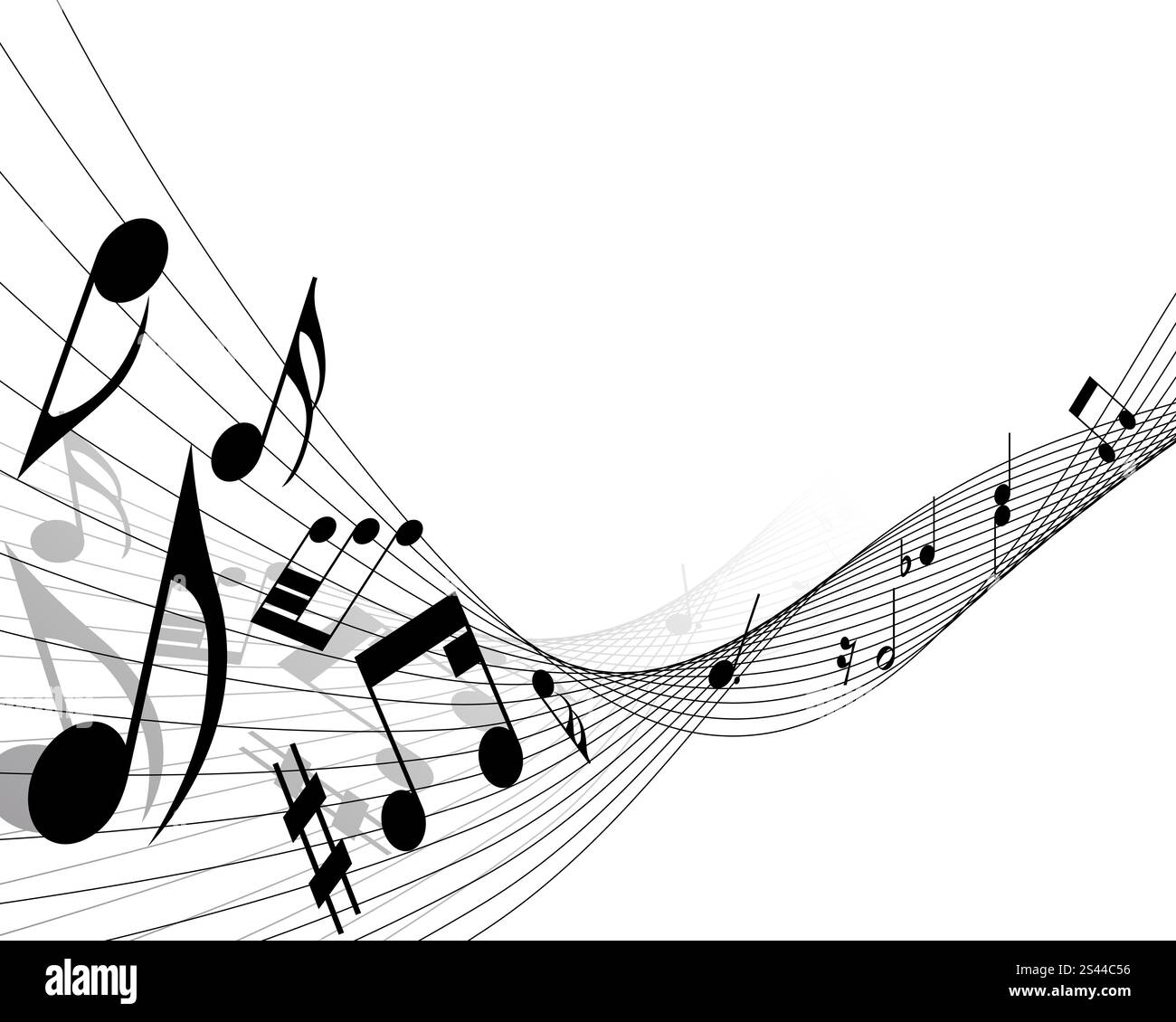 Vector musical notes staff background for design use Stock Vector Image ...