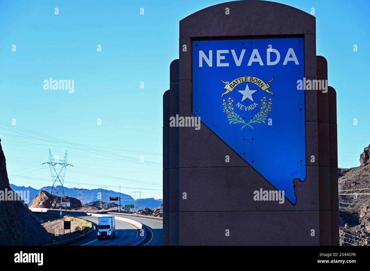 National border sign Nevada on the Mike O'CallaghanCPat Tillman ...