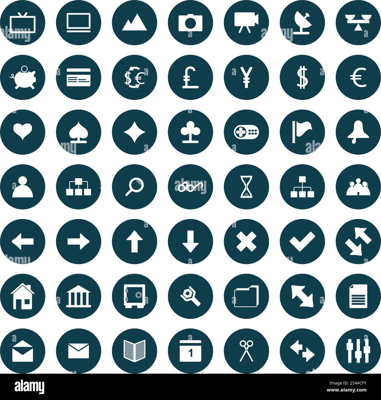 Collection of different icons for using in web design Stock Vector ...
