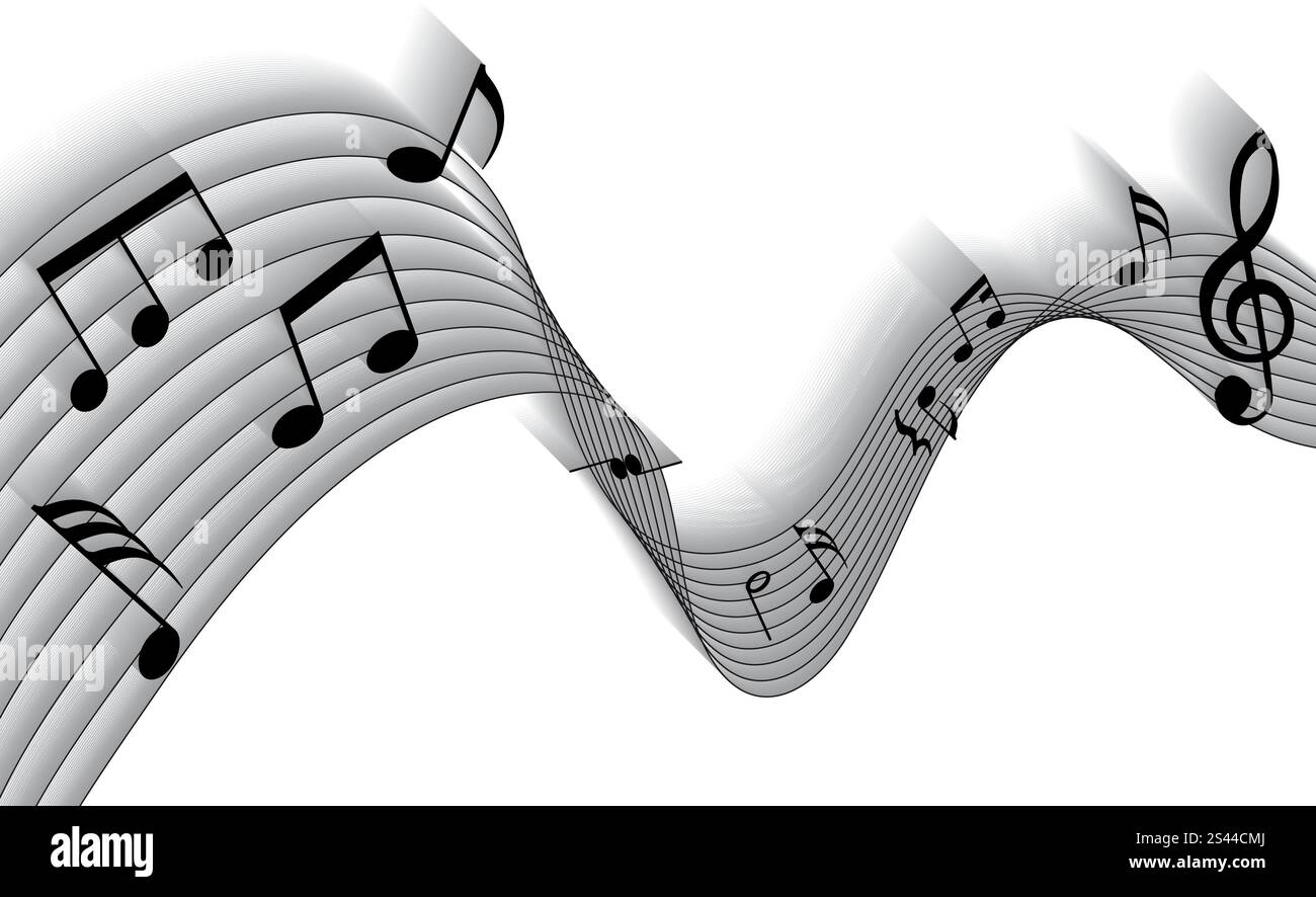 Vector musical notes staff background for design use Stock Vector Image ...