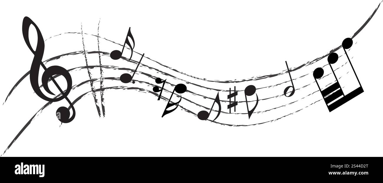Vector musical notes staff background for design use Stock Vector Image ...