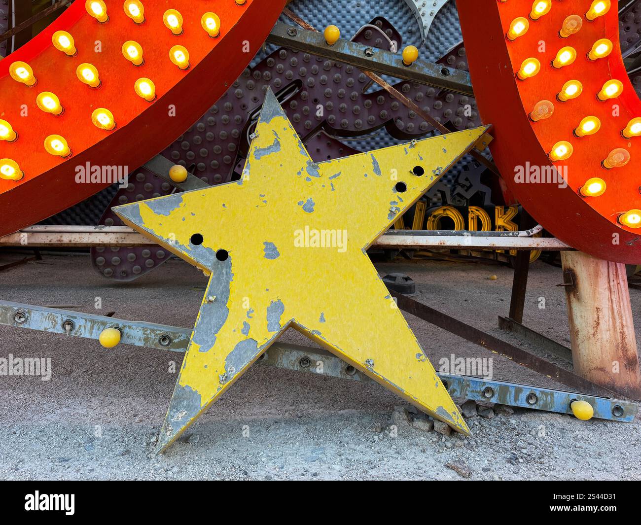 The Neon Museum, neon sign boneyard, Las Vegas, Nevada, USA Stock Photo ...