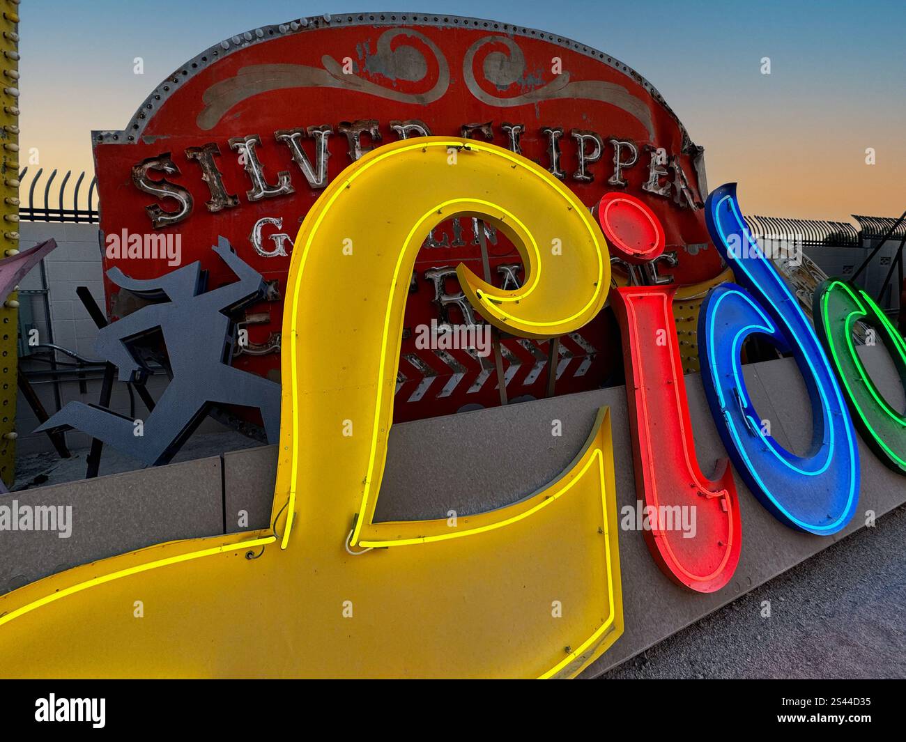 The Neon Museum, neon sign boneyard, Las Vegas, Nevada, USA Stock Photo ...