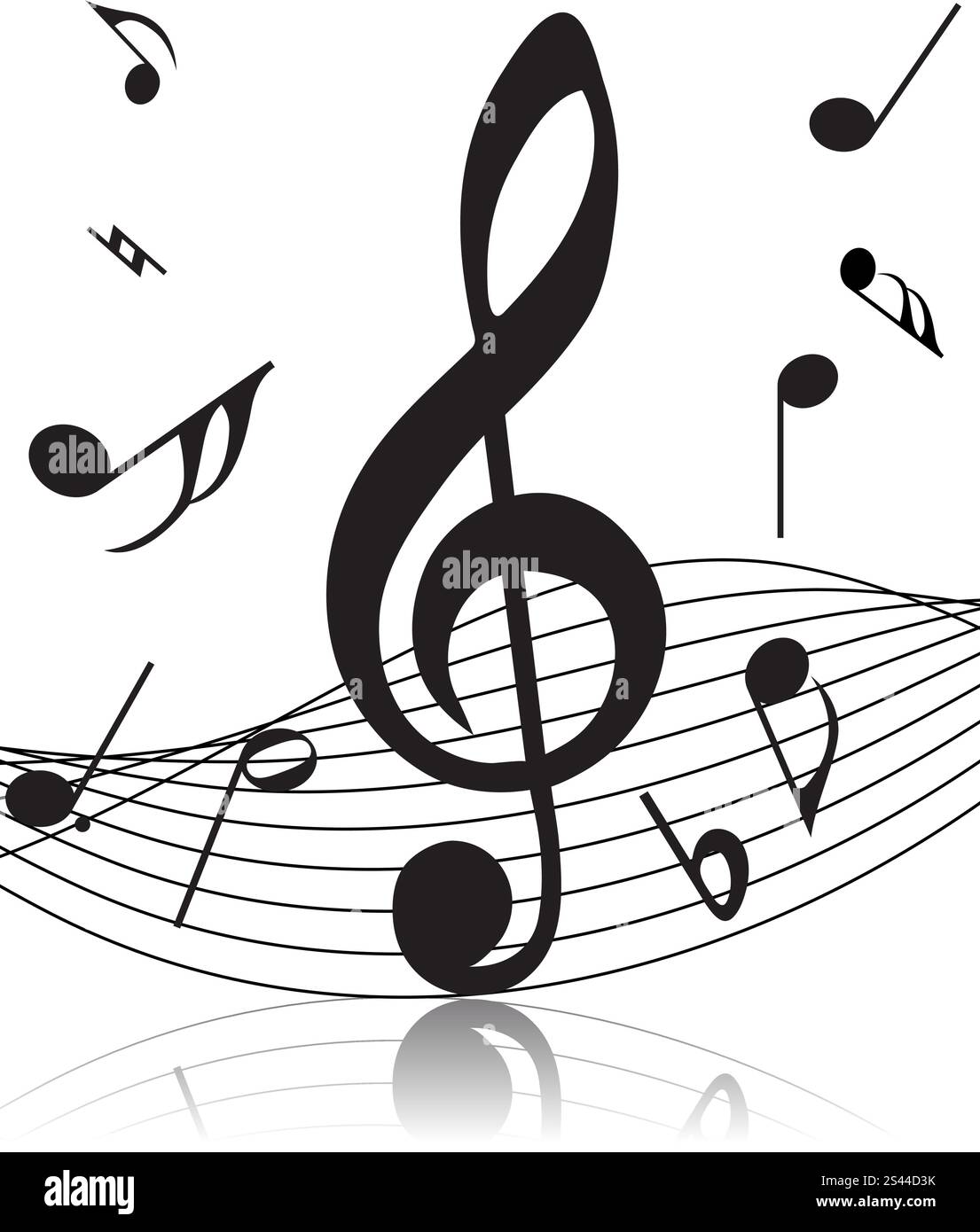 Vector musical notes staff background for design use Stock Vector Image ...