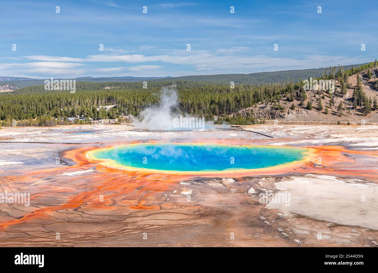 The magic colors of the Grand Prismatic Spring in the Yellowstone National Park Stock Photo - Alamy