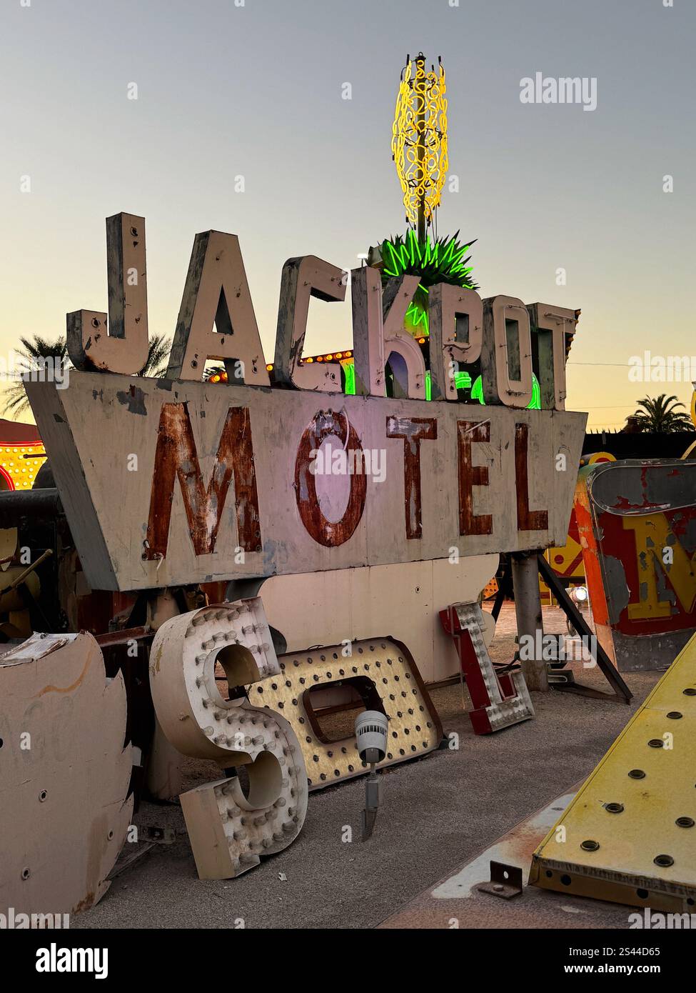 The Neon Museum, neon sign boneyard, Las Vegas, Nevada, USA Stock Photo ...