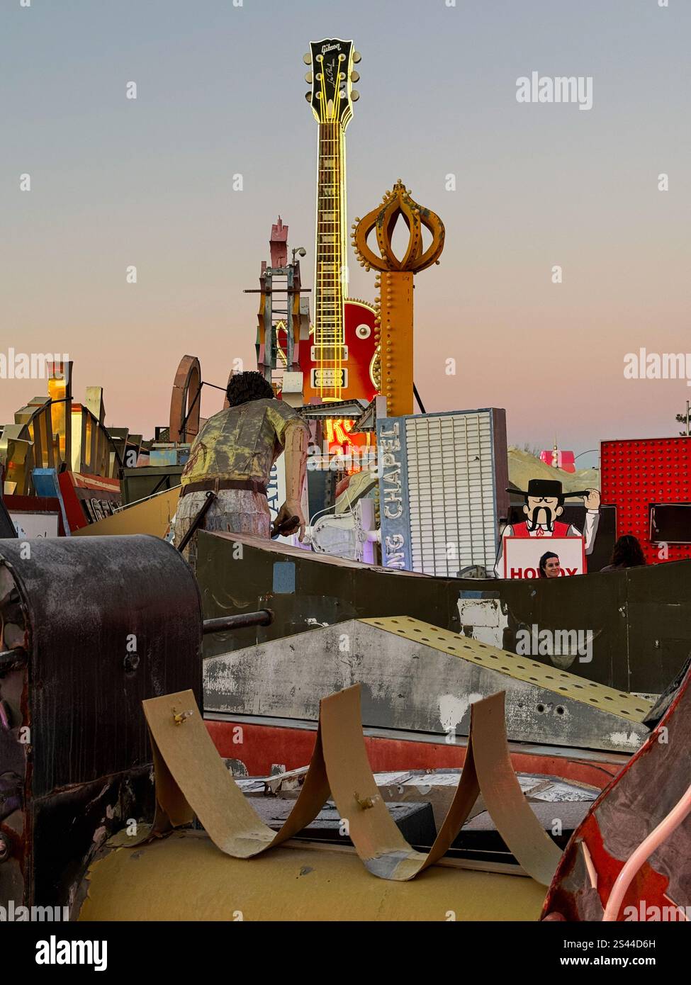 The Neon Museum, neon sign boneyard, Las Vegas, Nevada, USA Stock Photo ...