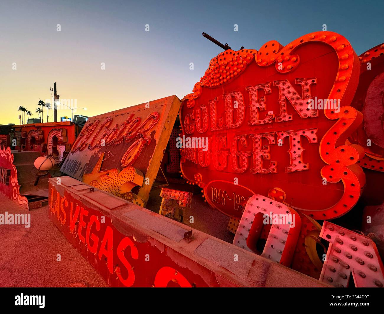 The Neon Museum, neon sign boneyard, Las Vegas, Nevada, USA Stock Photo ...