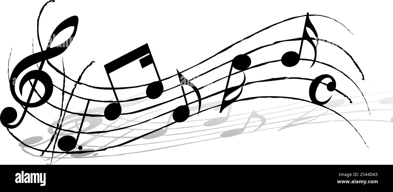 Vector musical notes staff background for design use Stock Vector Image ...