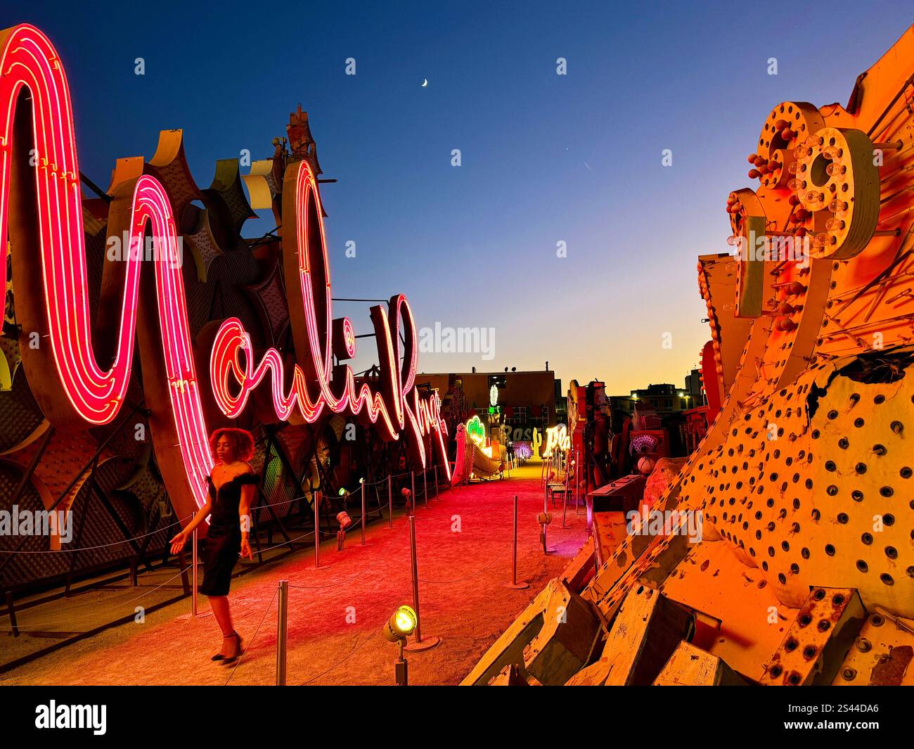 The Neon Museum, neon sign boneyard, Las Vegas, Nevada, USA Stock Photo ...