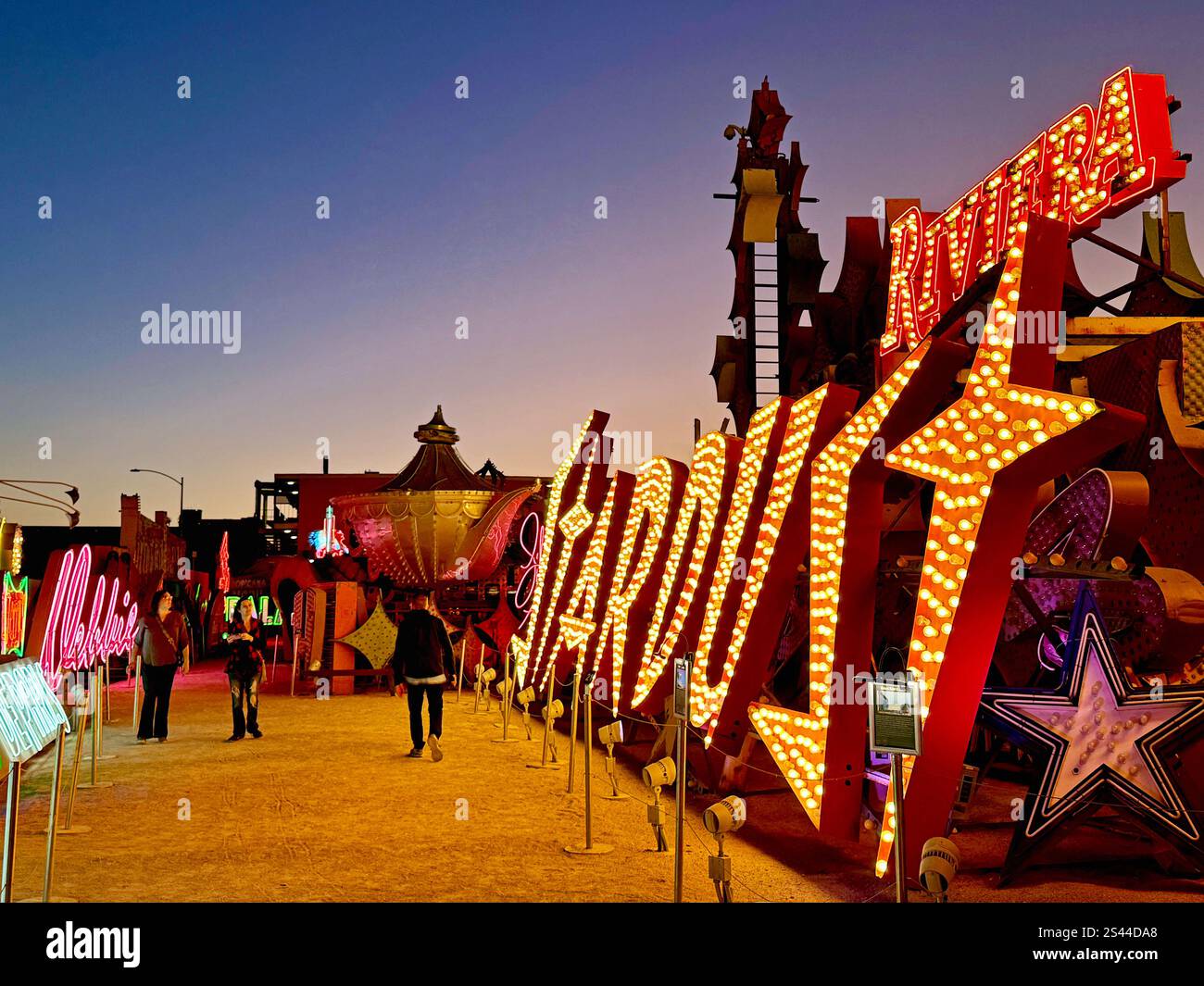 The Neon Museum, neon sign boneyard, Las Vegas, Nevada, USA Stock Photo ...