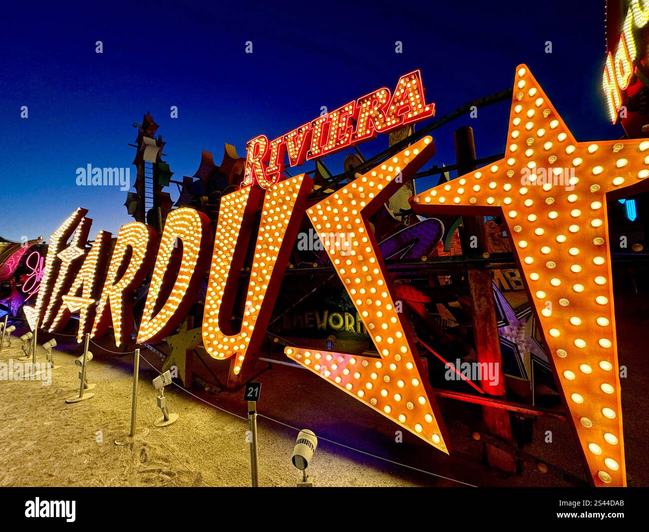 The Neon Museum, neon sign boneyard, Las Vegas, Nevada, USA Stock Photo ...