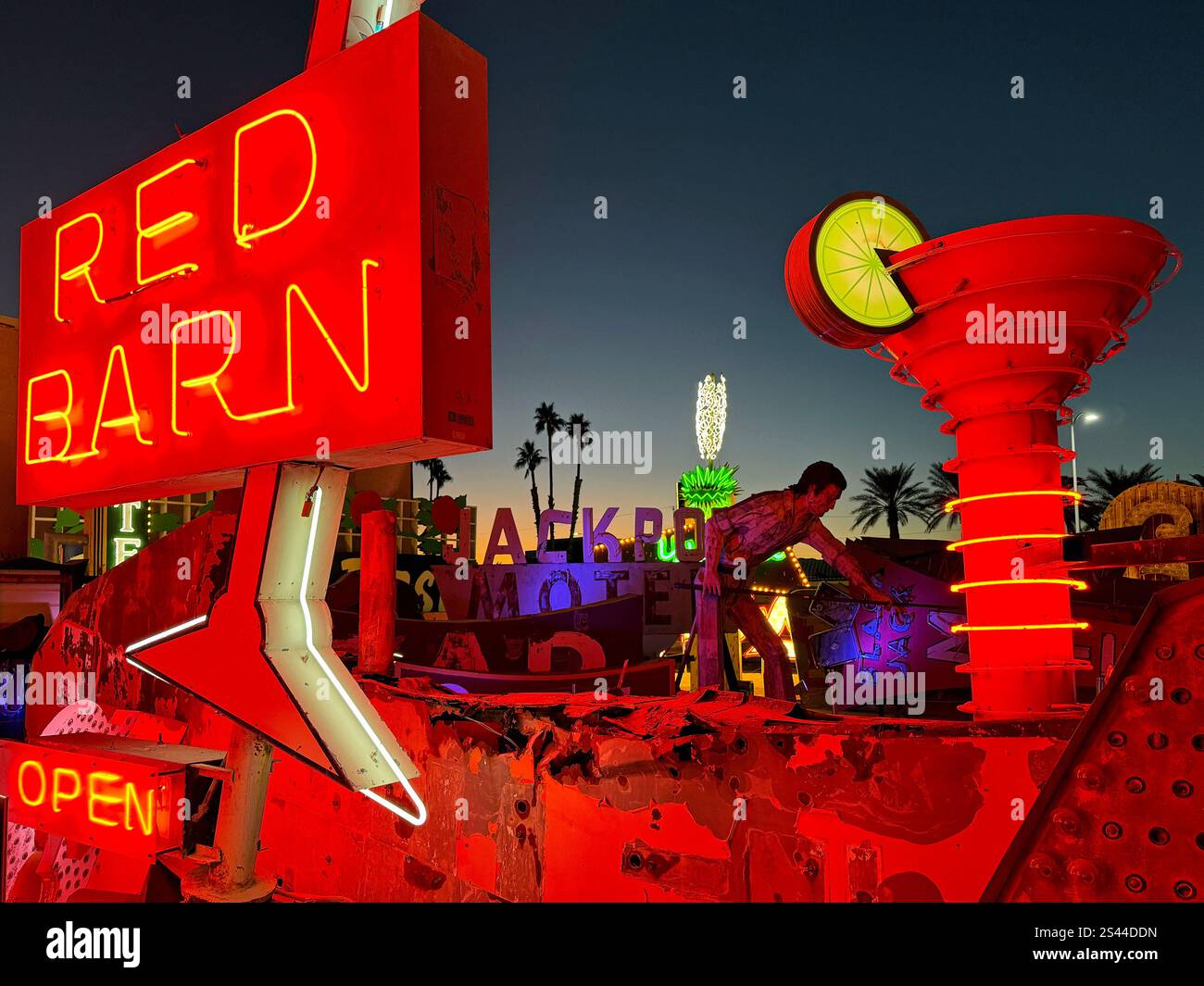 The Neon Museum, neon sign boneyard, Las Vegas, Nevada, USA Stock Photo ...