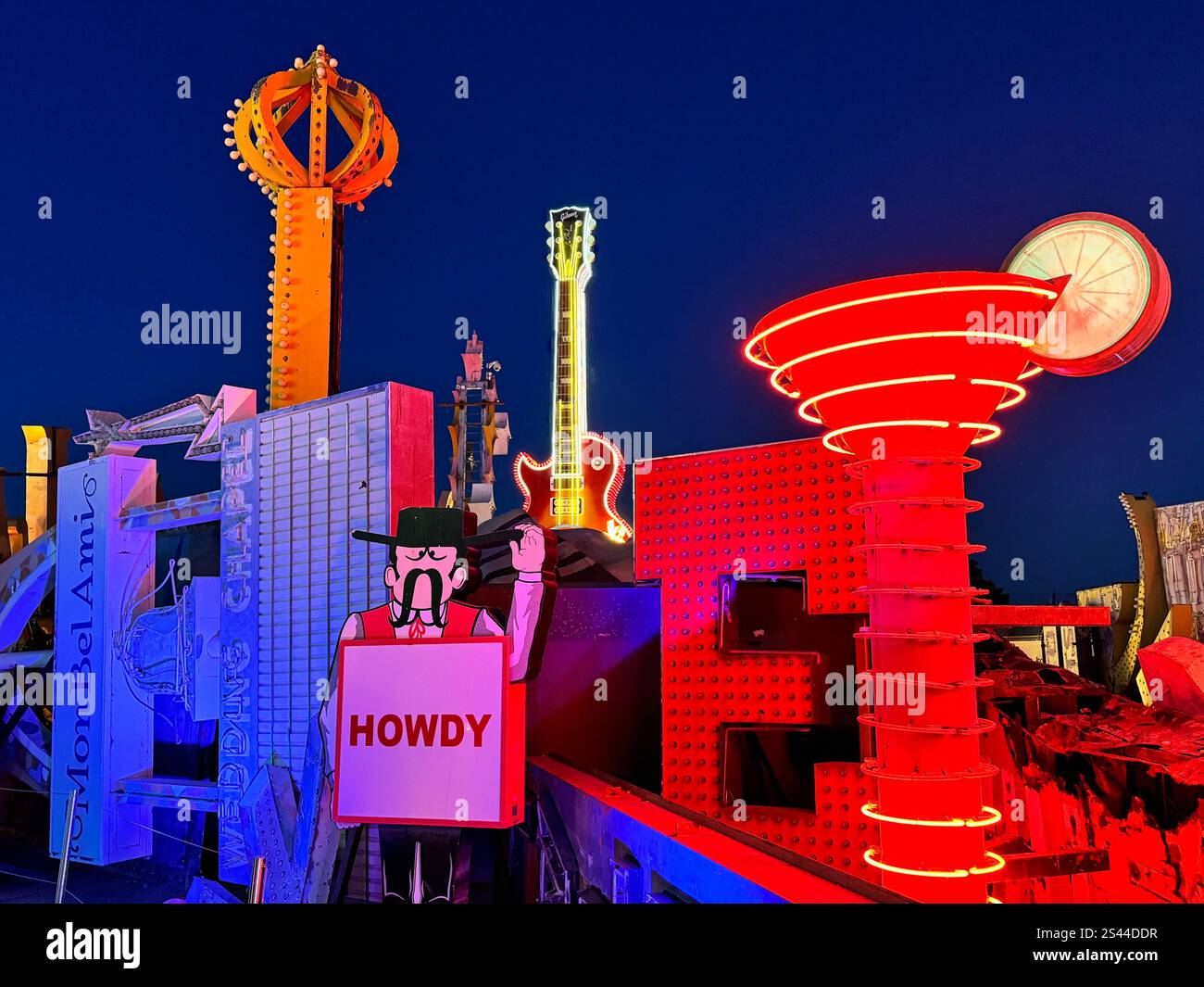 The Neon Museum, neon sign boneyard, Las Vegas, Nevada, USA Stock Photo ...