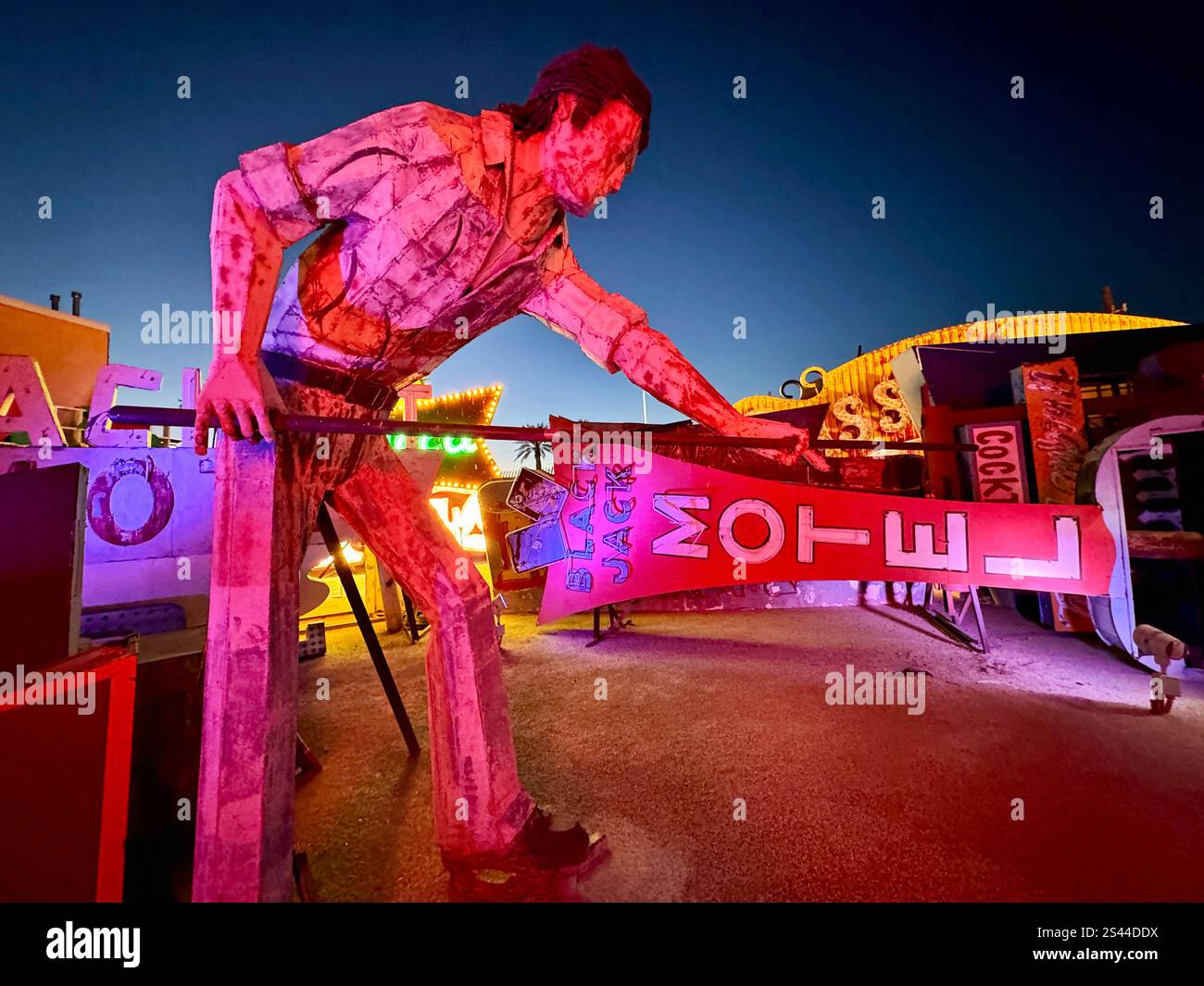 The Neon Museum, neon sign boneyard, Las Vegas, Nevada, USA Stock Photo ...