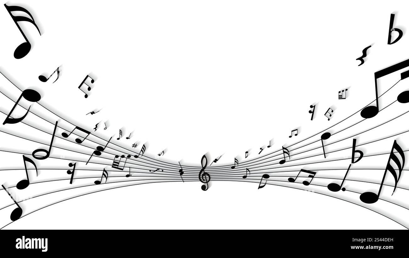 Vector musical notes staff background for design use Stock Vector Image ...