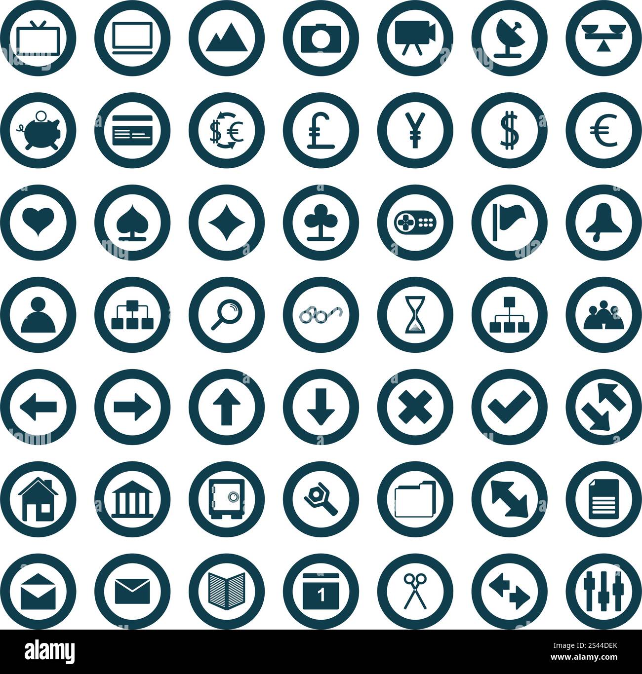 Collection of different icons for using in web design Stock Vector ...
