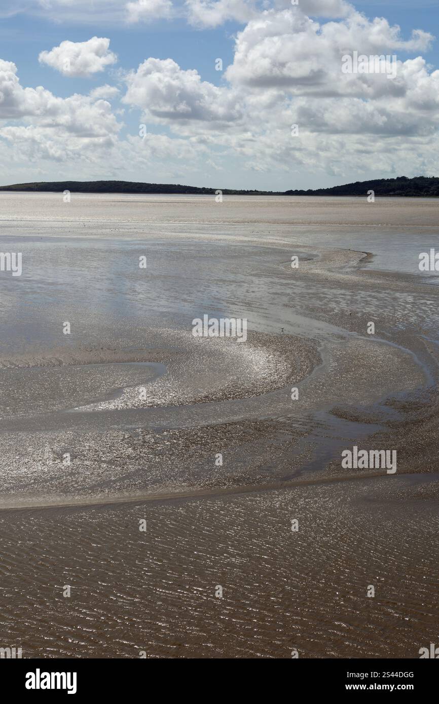 Mud flats and cloudscapes Morecambe Bay near Silverdale Lancashire ...