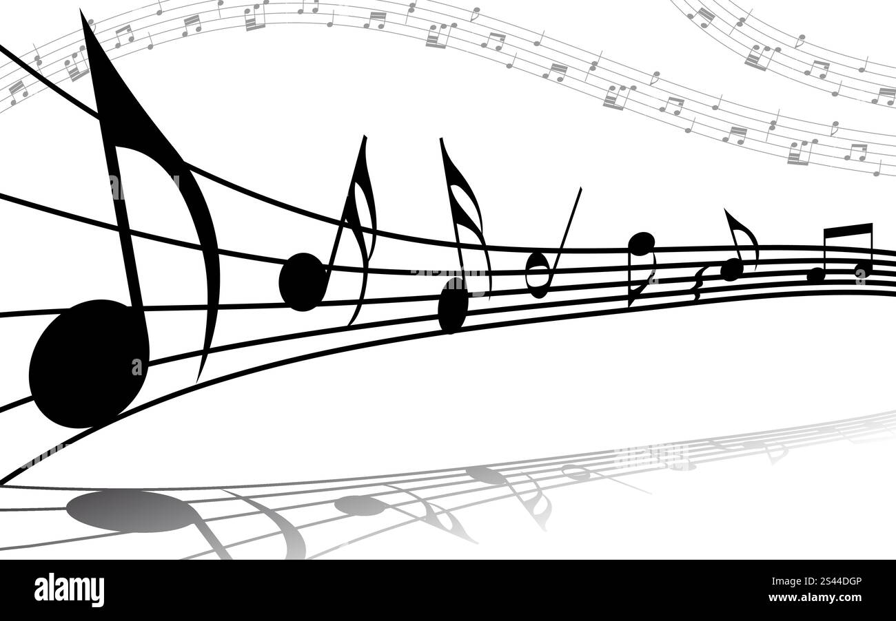 Vector musical notes staff background for design use Stock Vector Image ...