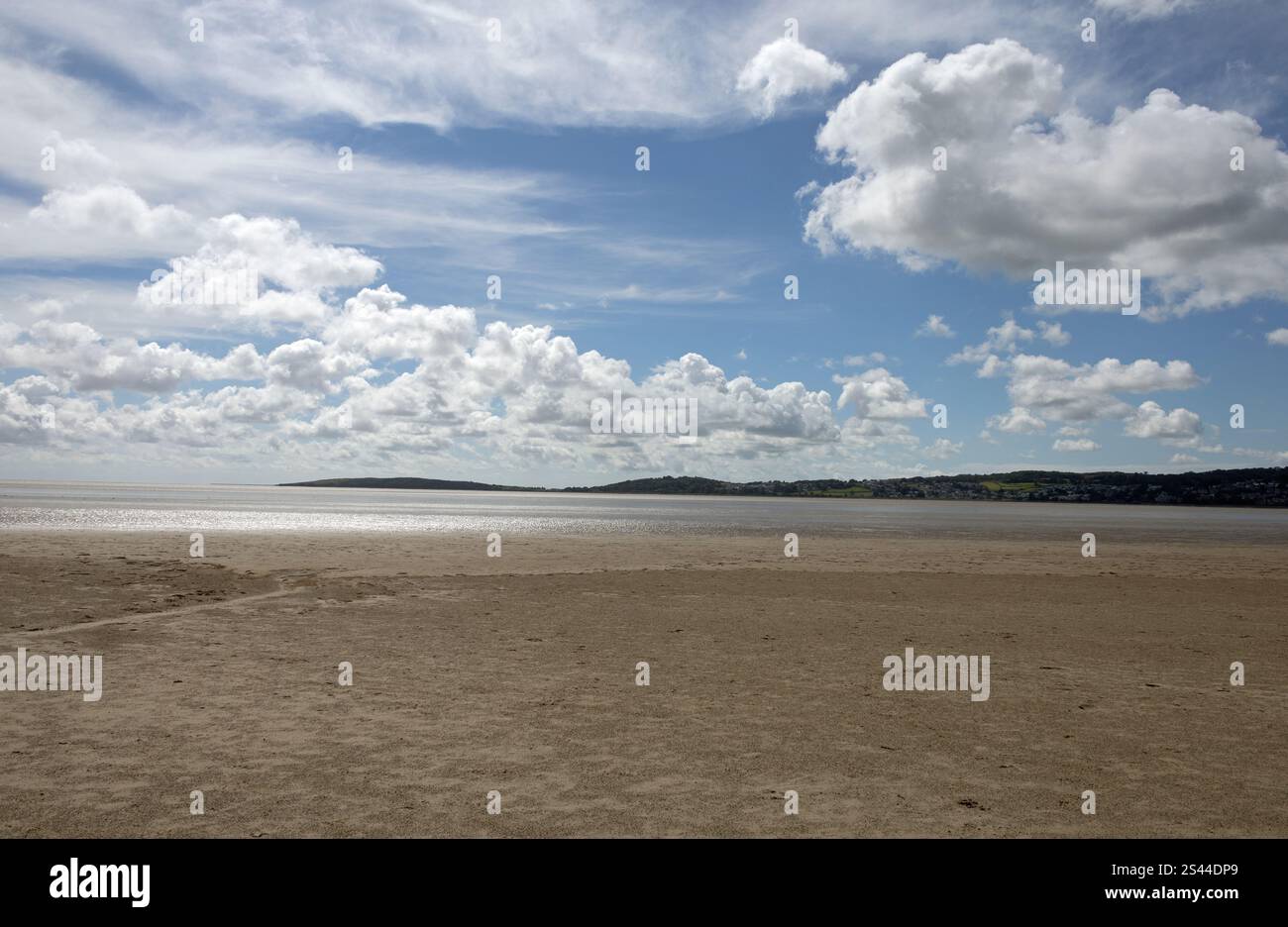 Mud flats and cloudscapes Morecambe Bay near Silverdale Lancashire ...