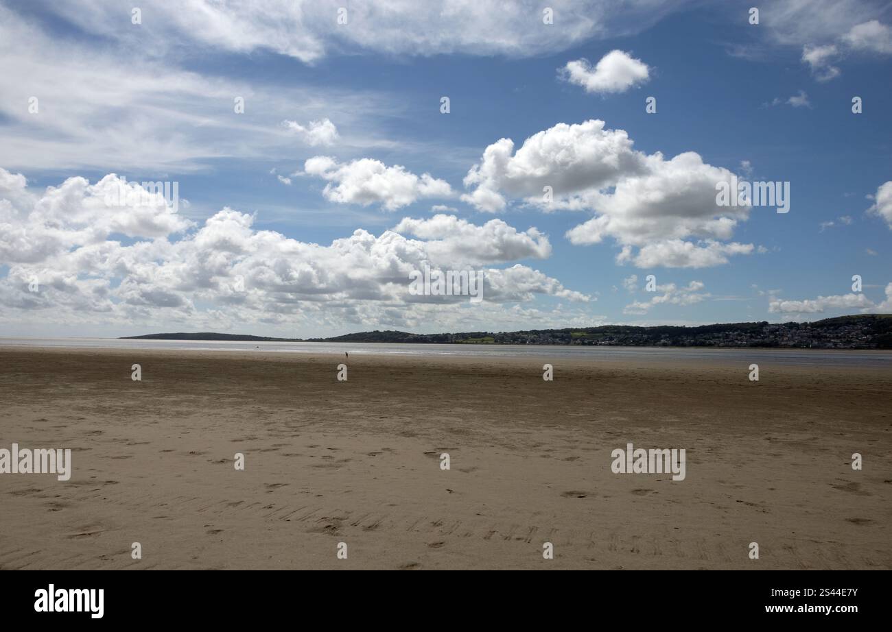 Mud flats and cloudscapes Morecambe Bay near Silverdale Lancashire ...